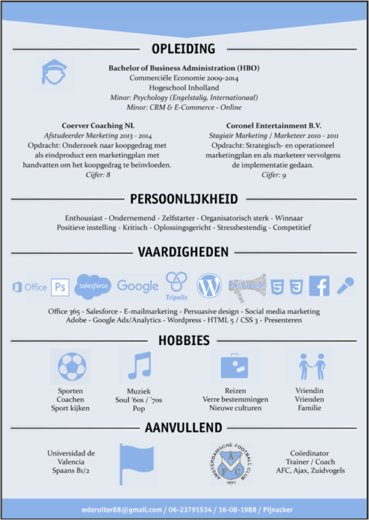 Voorbeelden van een creatief cv - Sparta Banen Marsch | Sparta Rotterdam