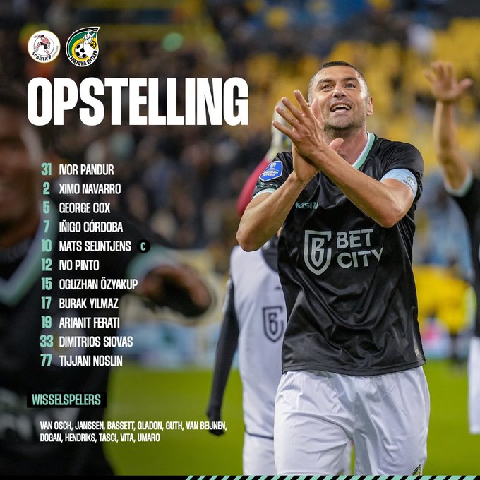 Nog een uur tot de aftrap, bekijk hier de opstelling der beide ...