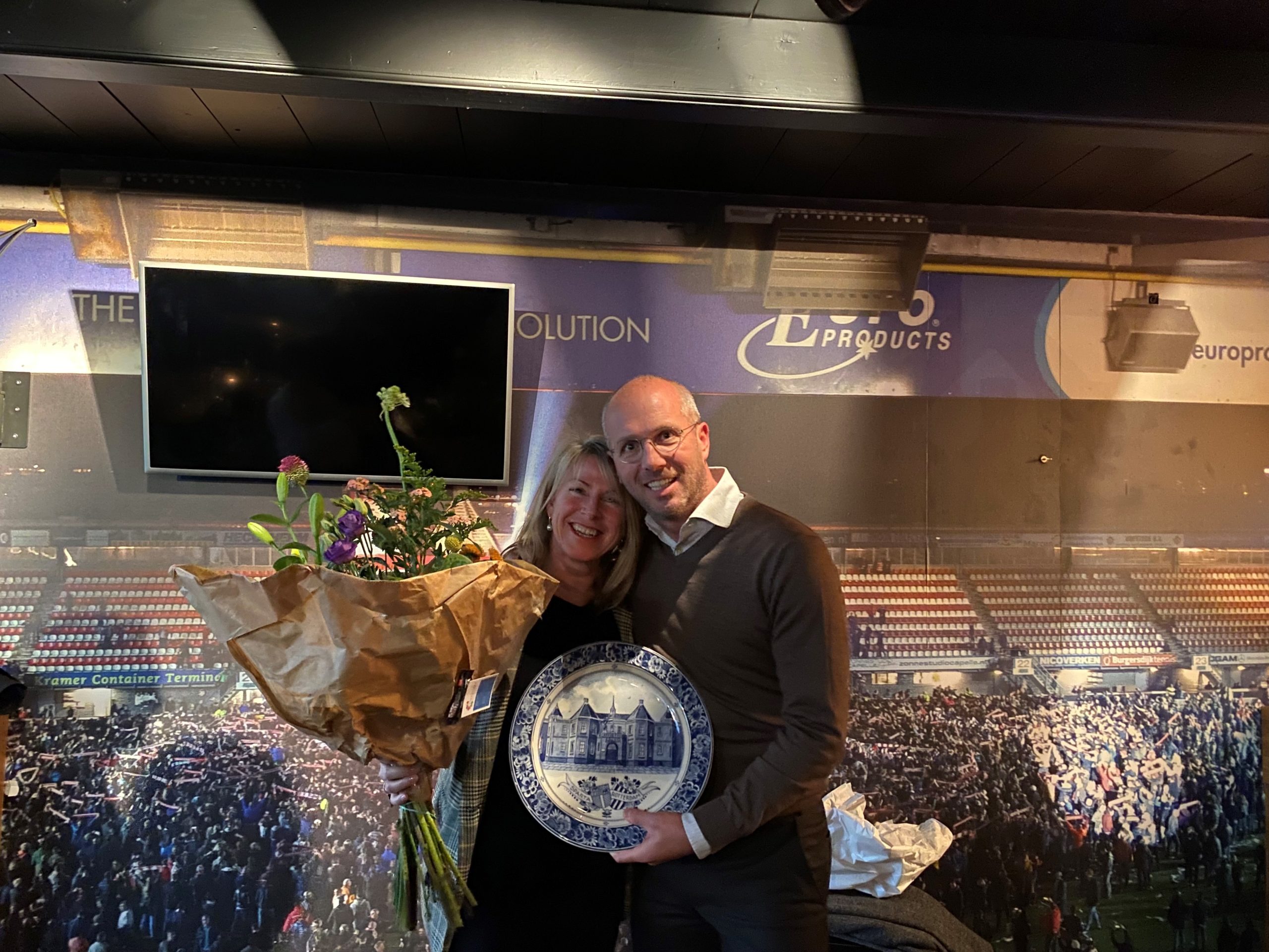 Delftsblauw Bord voor Manfred Laros - Sparta Rotterdam | Sparta Rotterdam