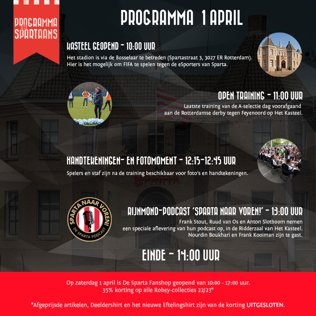Sparta Rotterdam viert vandaag 135-jarig bestaan op het Kasteel