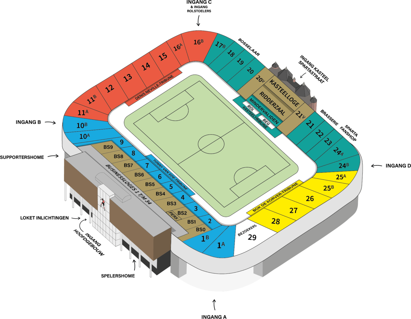 Tarieven & Stadionplattegrond | Sparta Rotterdam